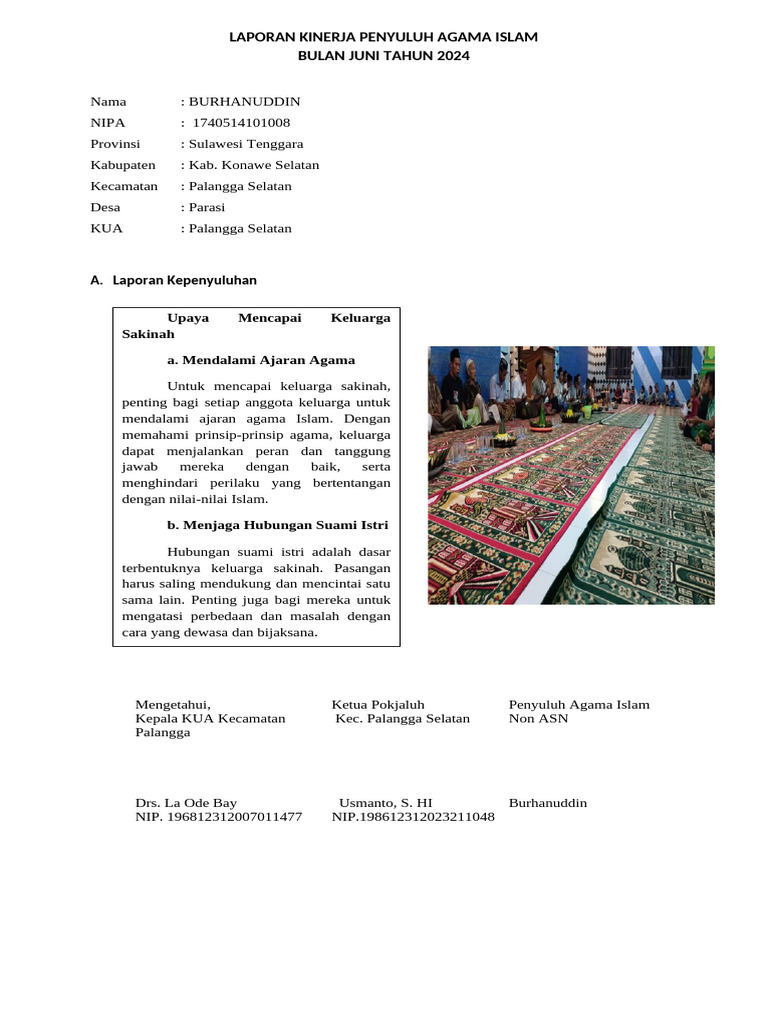 Laporan Penyuluh Burhan Juni | PDF