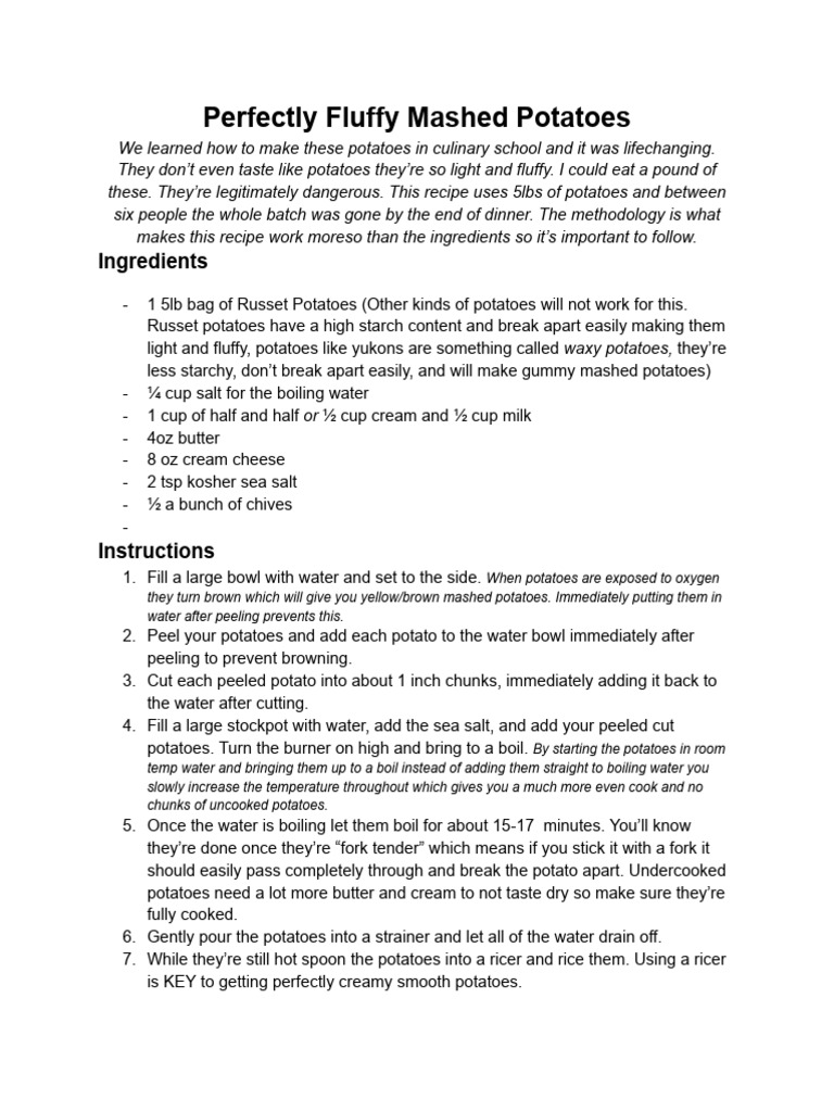 Perfectly_Fluffy_Mashed_Potatoes | PDF | Potato | Butter