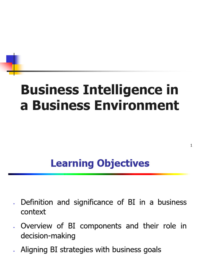 1-Introduction to Business Intelligence in a Business Environment | PDF | Business Intelligence ...