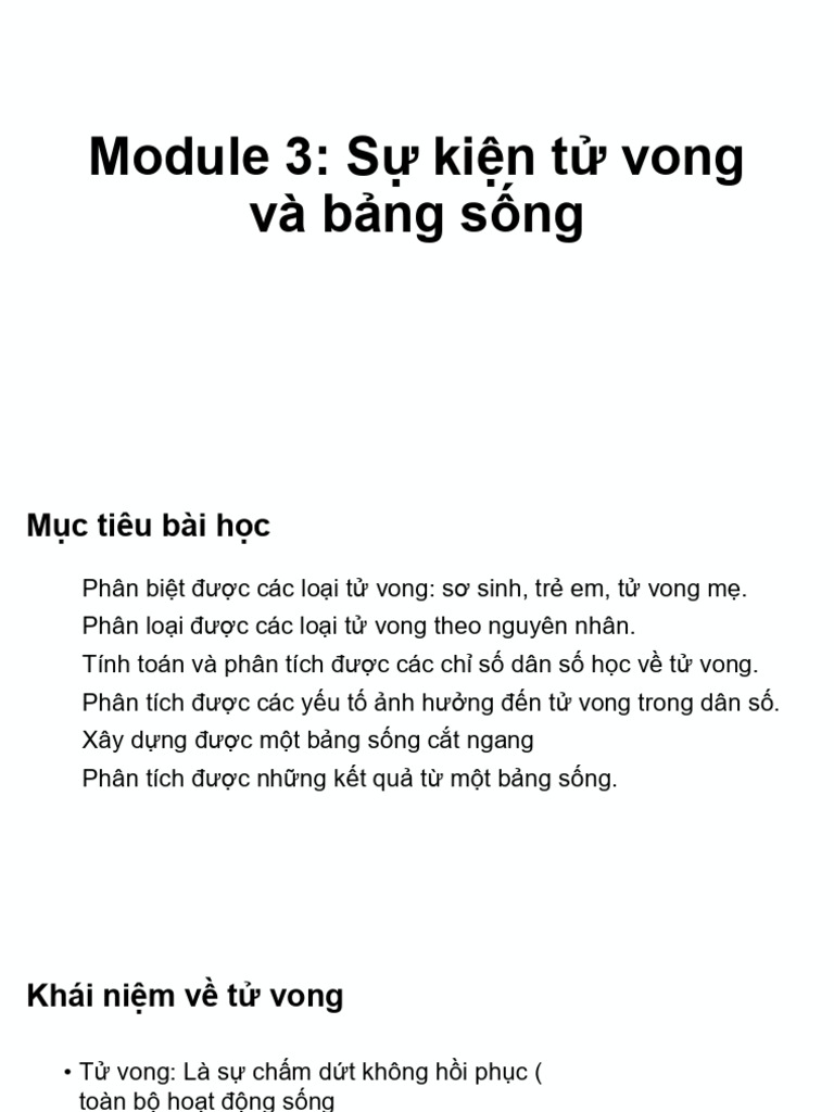 Module 3 - Mortality and Life Tables | PDF