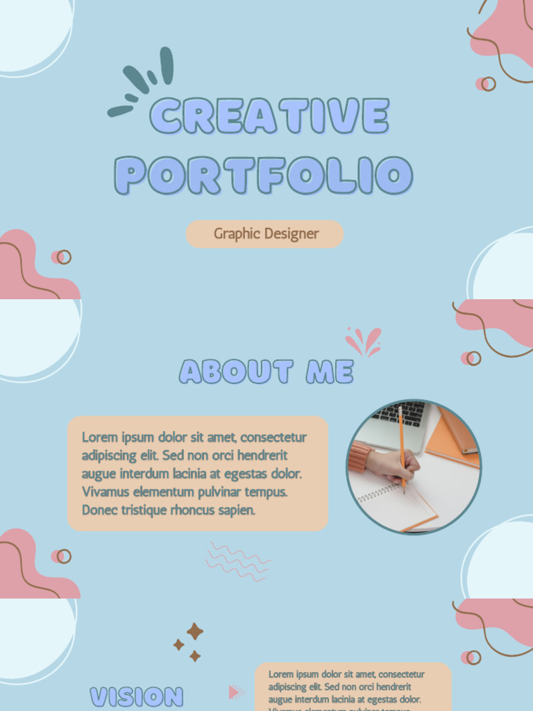 Blue Pink Pastel Cute Creative Portfolio Presentation | PDF