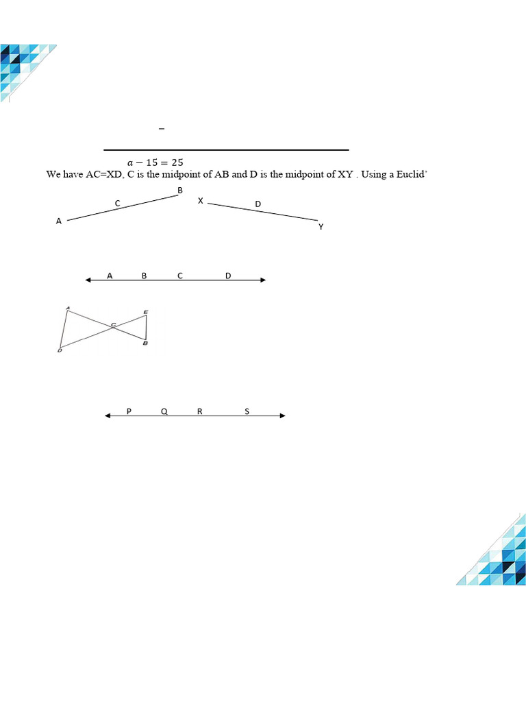 Class 9 Worksheet Ch5-Intro To Euclids Geometry | PDF