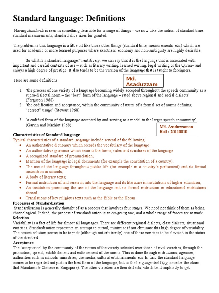 Standared Language | PDF | Dialect | Standard Chinese