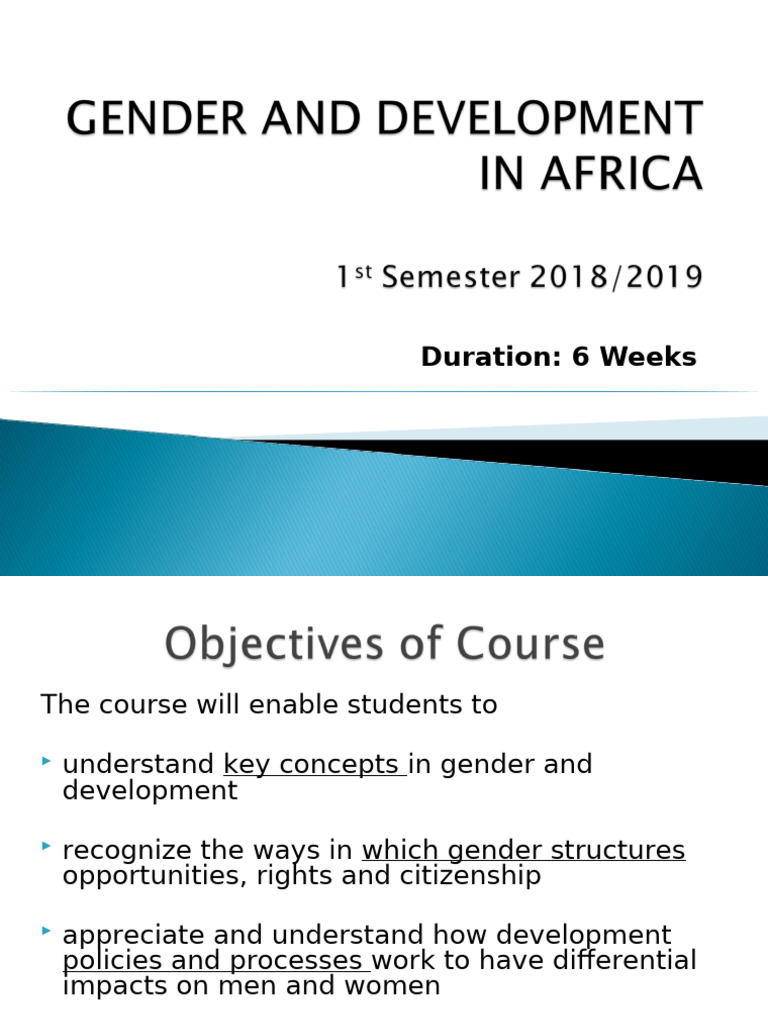 Gender and Development Course Overview | PDF | Poverty | Poverty ...