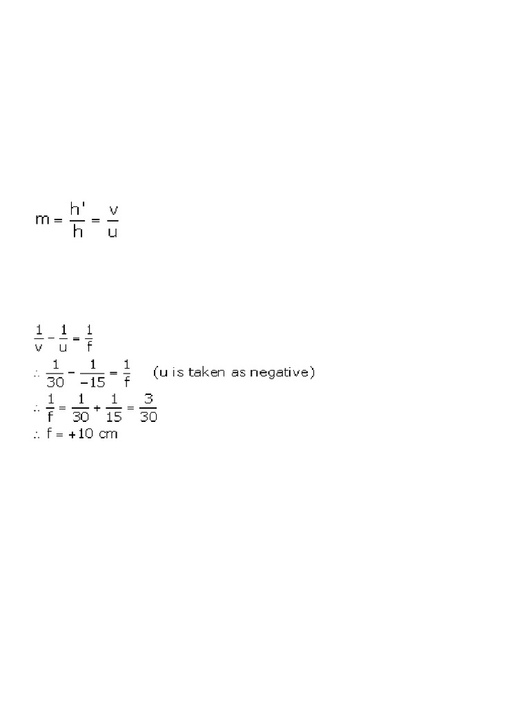 Lens Formula Numericals 5 (C) PDF | PDF | Imaging | Glass Engineering ...