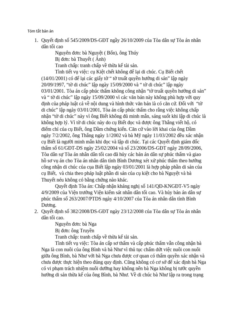 Tóm tắt bản án | PDF