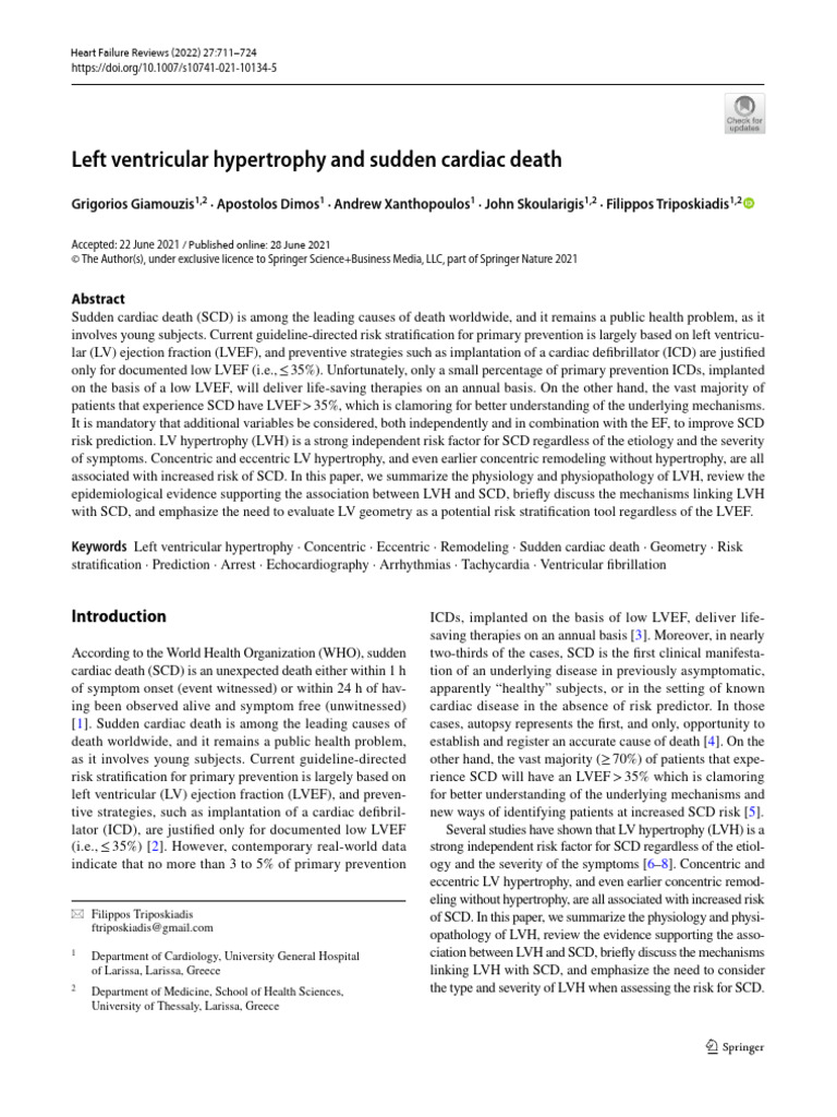Left Ventricular Hypertrophy A | PDF | Heart Failure | Ejection Fraction