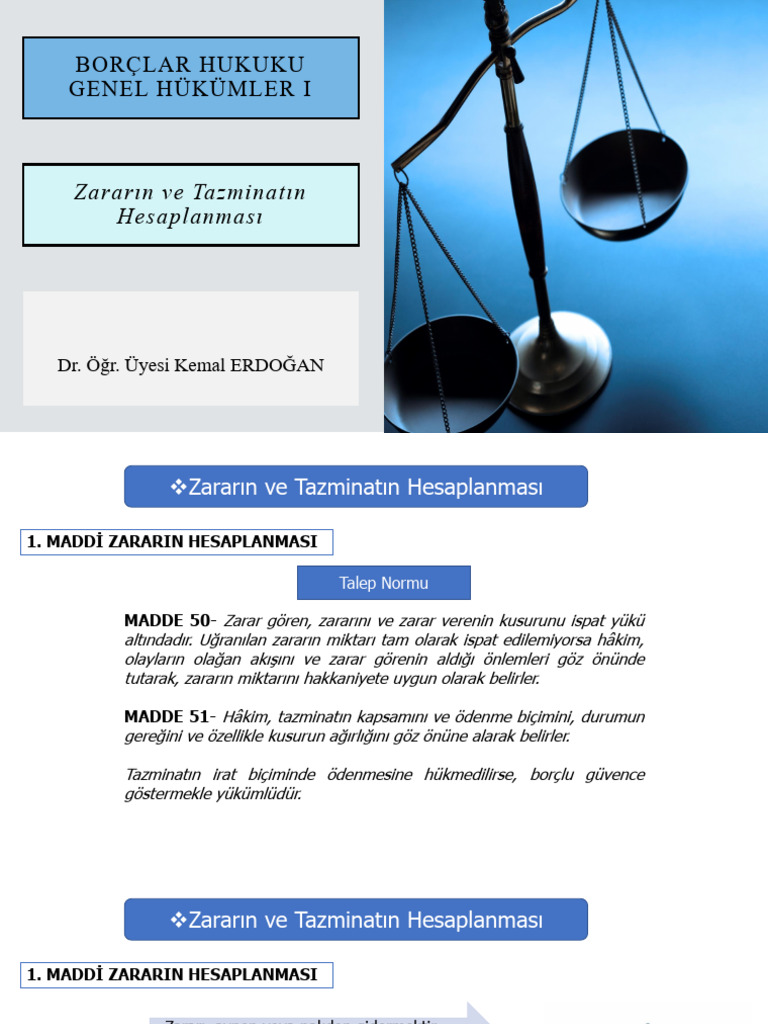 Zarar N Ve Tazminat N Hesaplanmas | PDF
