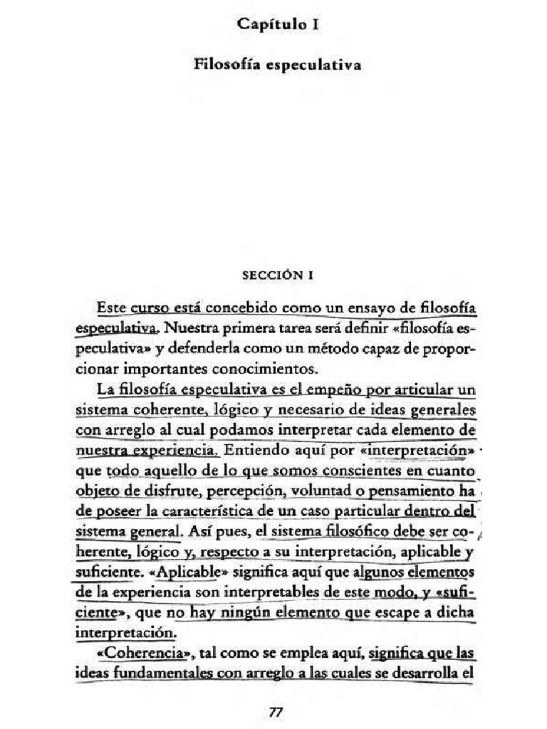 1 WHITEHEAD Filosofia Especulativa | PDF | Verdad | Metafísica