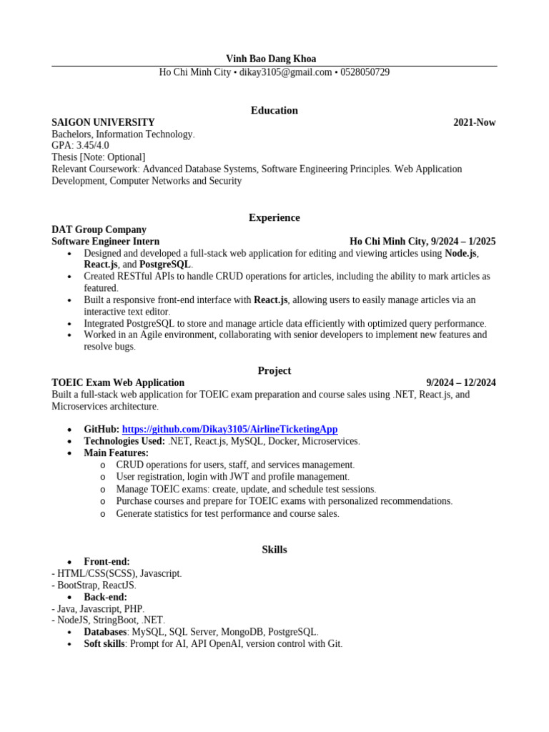MAKE A COPY OF THE DOC - Harvard CV Template | PDF | Web Application | Postgre Sql