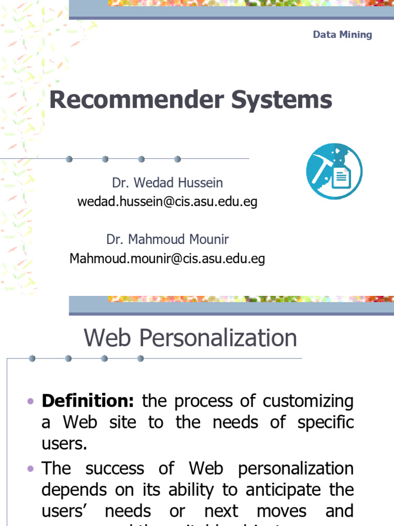 DM Lect 6 - Recommender Systems | PDF | Information Science | Computing