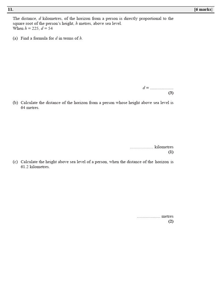 Direct and Inverse Proportion Practice Questions 30251 - p10 | PDF
