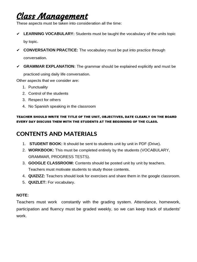 Effective Class Management Strategies | PDF