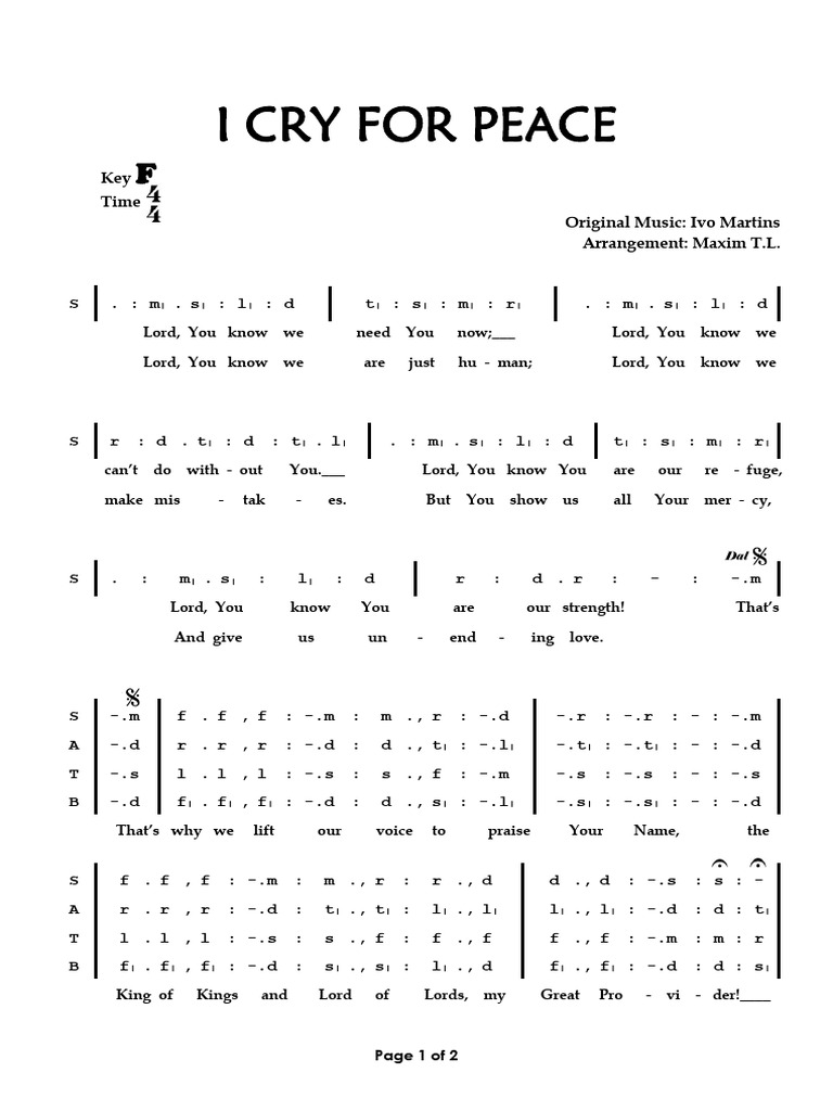 I Cry For Peace | PDF