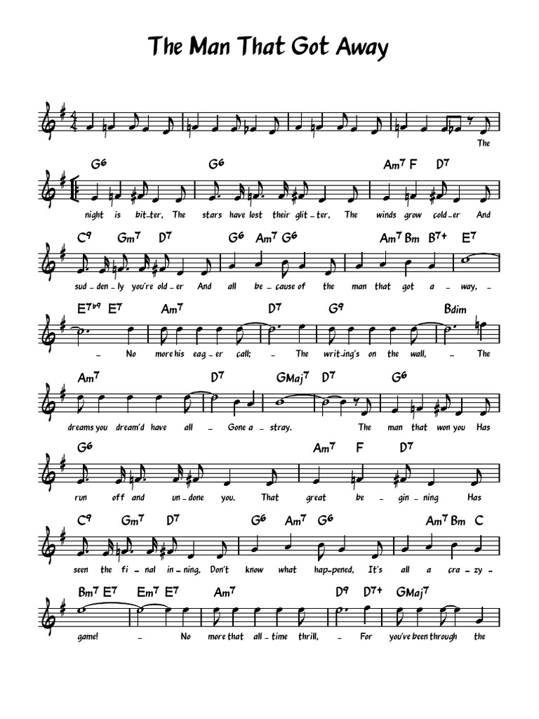The Man That Got Away Lyrics | PDF