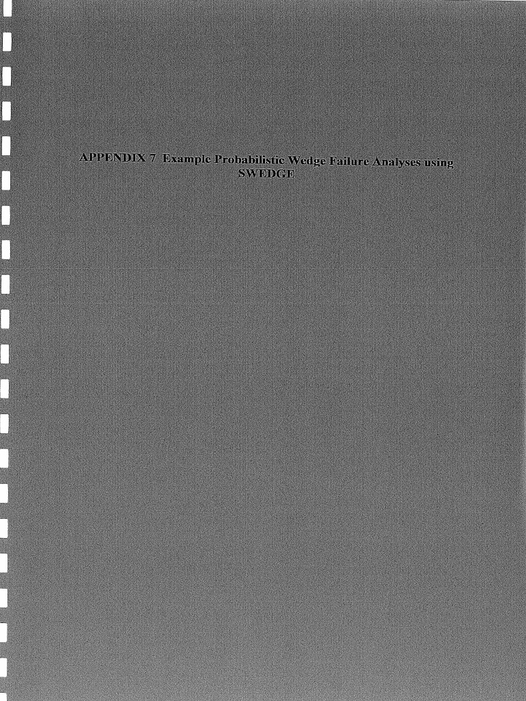 Appendix 7 Example Probabilistic Wedge Failure Analyses Us 1 | PDF