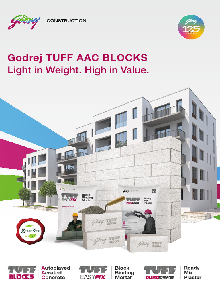 Godrej TUFF AAC Block Installation Guide | PDF | Masonry | Brick