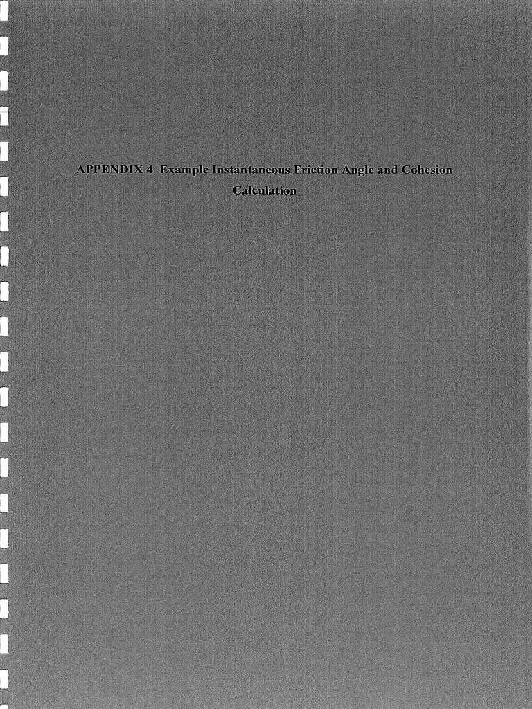 Appendix 4 Example Instantaneous Friction Angle and Cohesi 1 | PDF