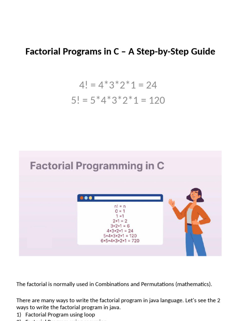 Factorial Programs in C | PDF | Function (Mathematics) | Computer Engineering