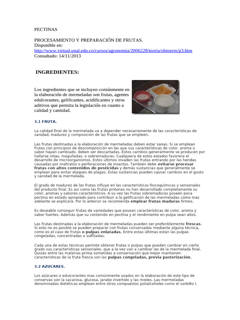 PECTINAS, Alto, Bajo Metoxilo | PDF | Ácido | Gel