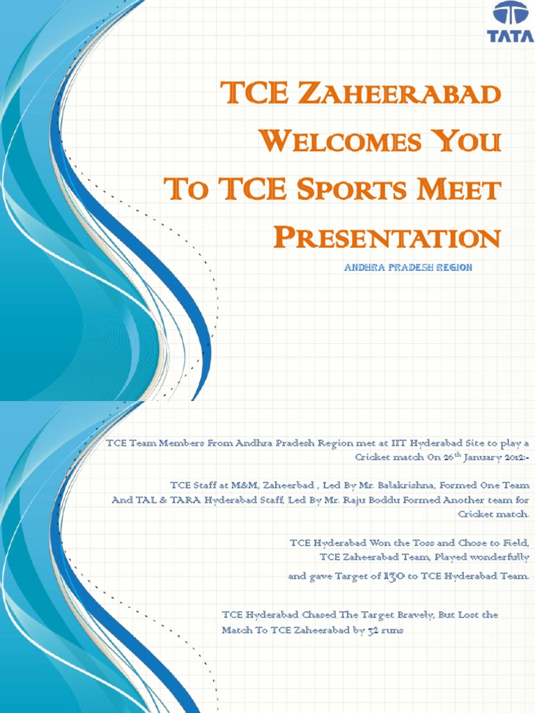 TCE Zaheerabad Wins Cricket Match | PDF
