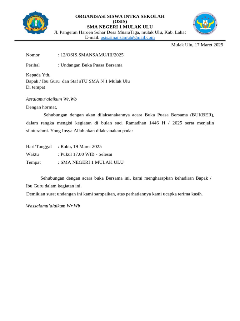 Undangan Bukber | PDF