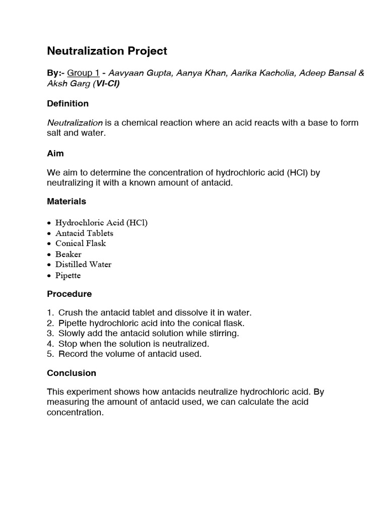 Neutralization Project | PDF