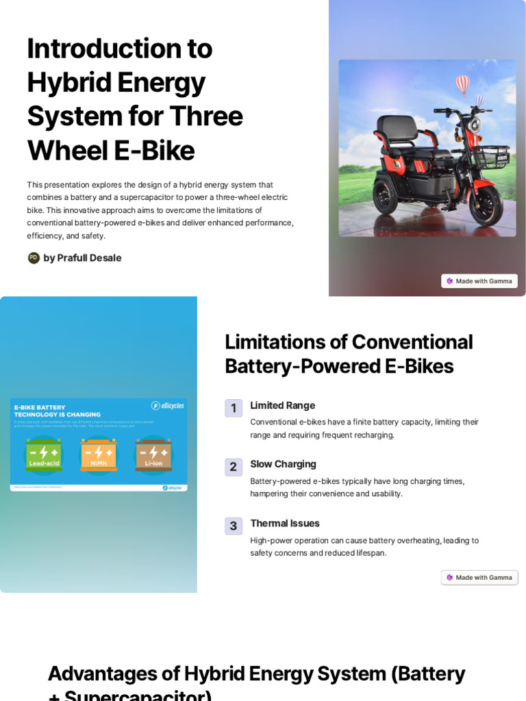 Hybrid Energy System for E-Bikes | PDF | Rechargeable Battery | Hybrid ...