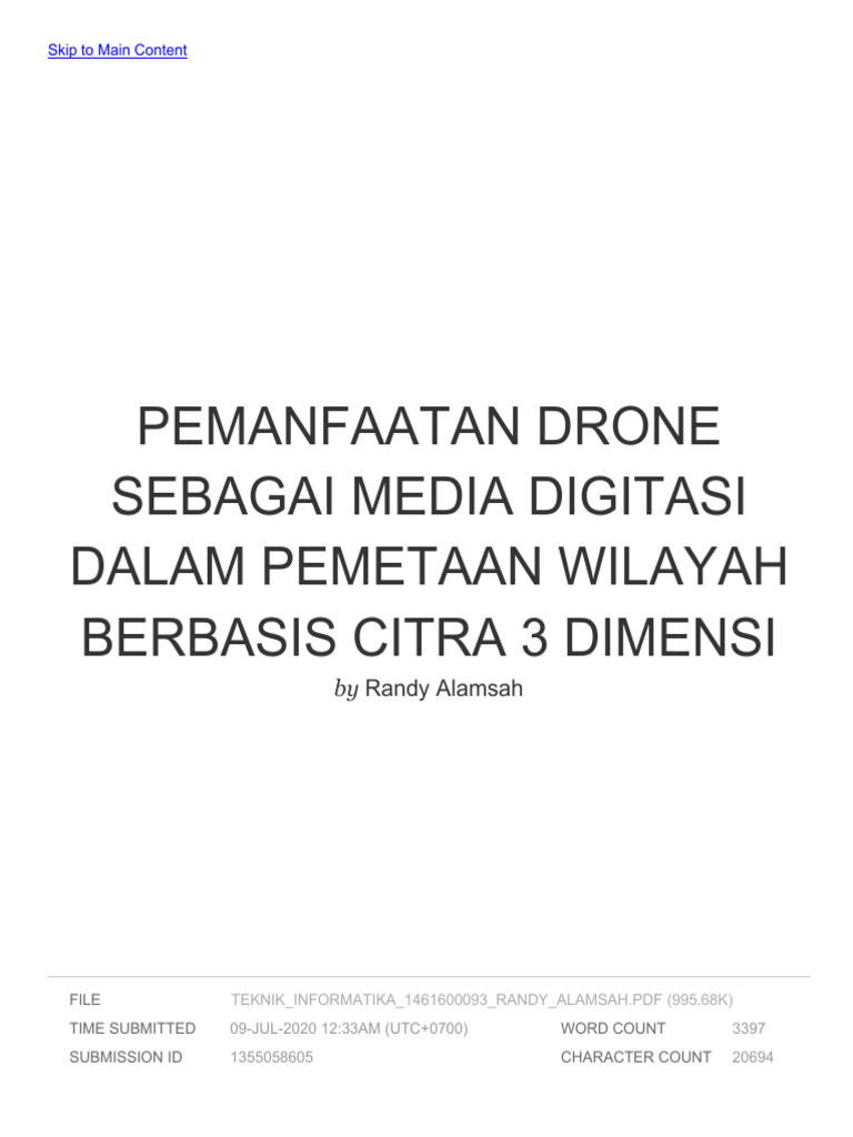 Pemanfaatan Drone Sebagai Media Digitasi Dalam Pemetaan Wilayah ...