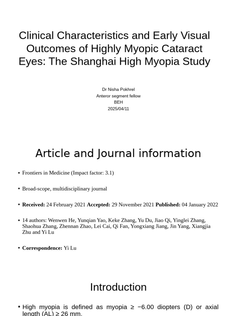 JC: Ophthalmology fellow | PDF | Myopia | Cataract