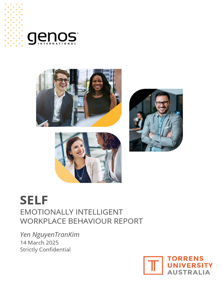 Annotated-Genos Workplace EI Self Report | PDF | Emotional Intelligence | Self Awareness