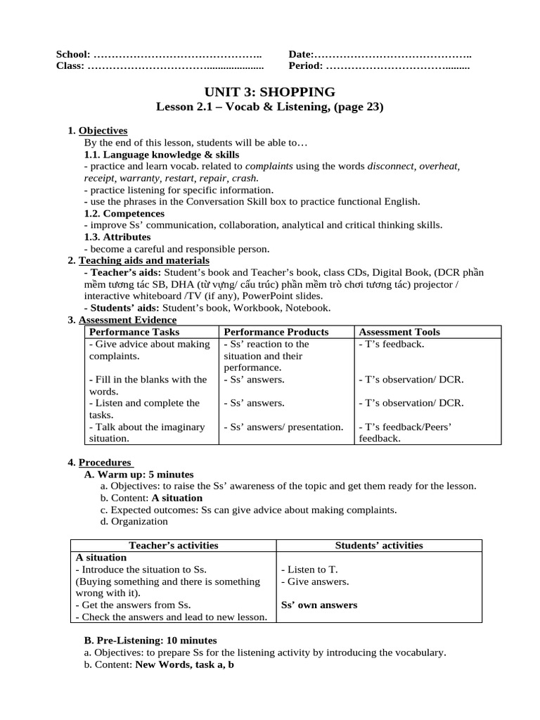 Unit 3, Lesson 2.1 - Vocab & Listening | PDF | Human Communication ...