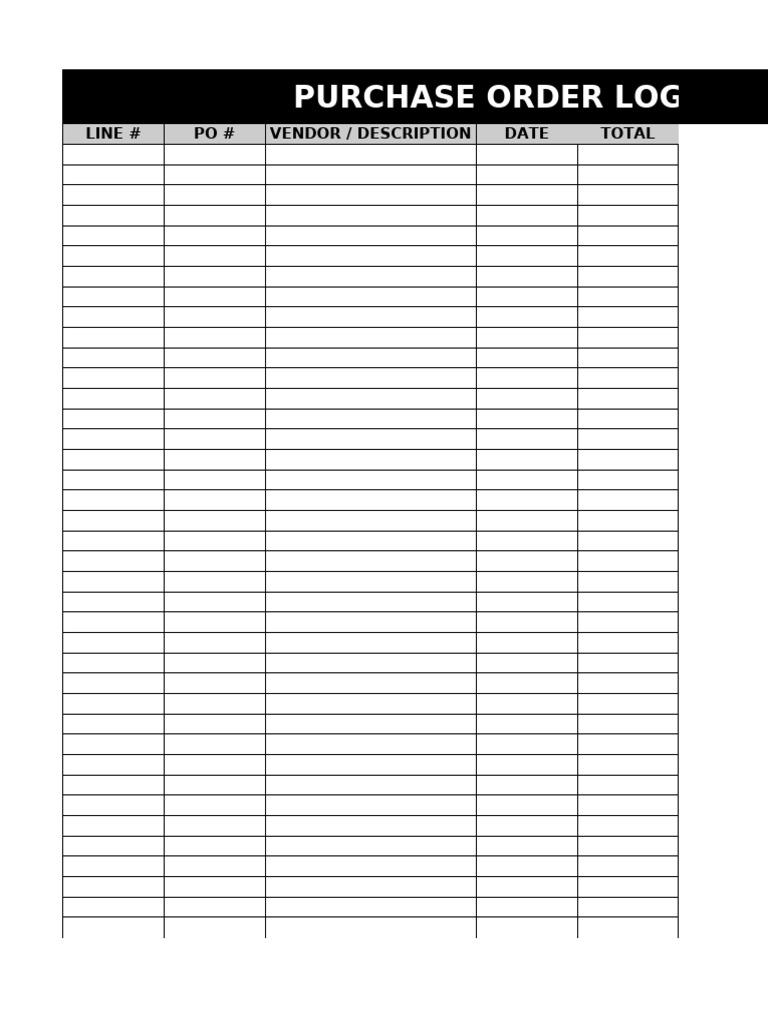 Purchase Order Log | PDF