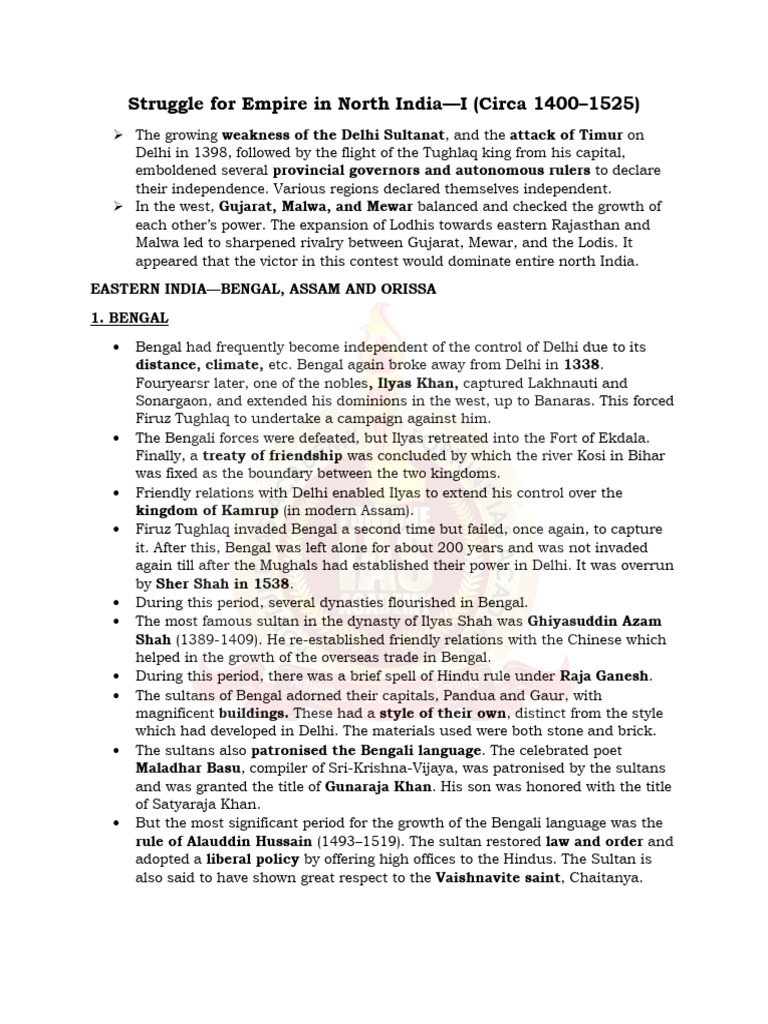 Struggle for Empire in North India | PDF | Bengal