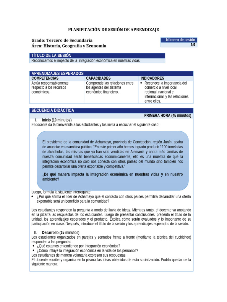 Hge3 U2-Sesion1 | PDF | Perú | Maestros