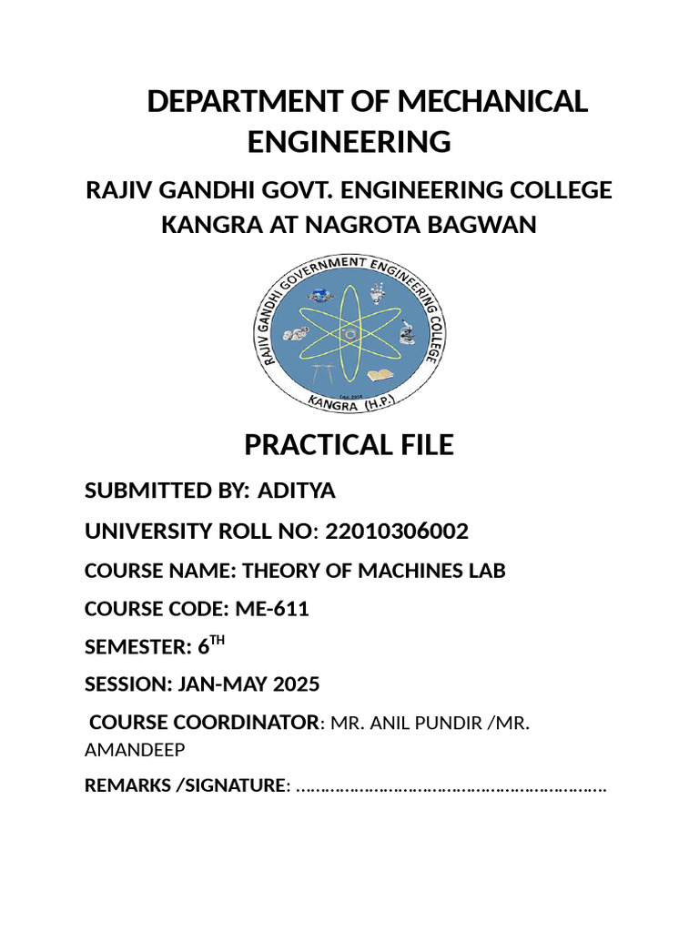 Front Page of Assignment | PDF