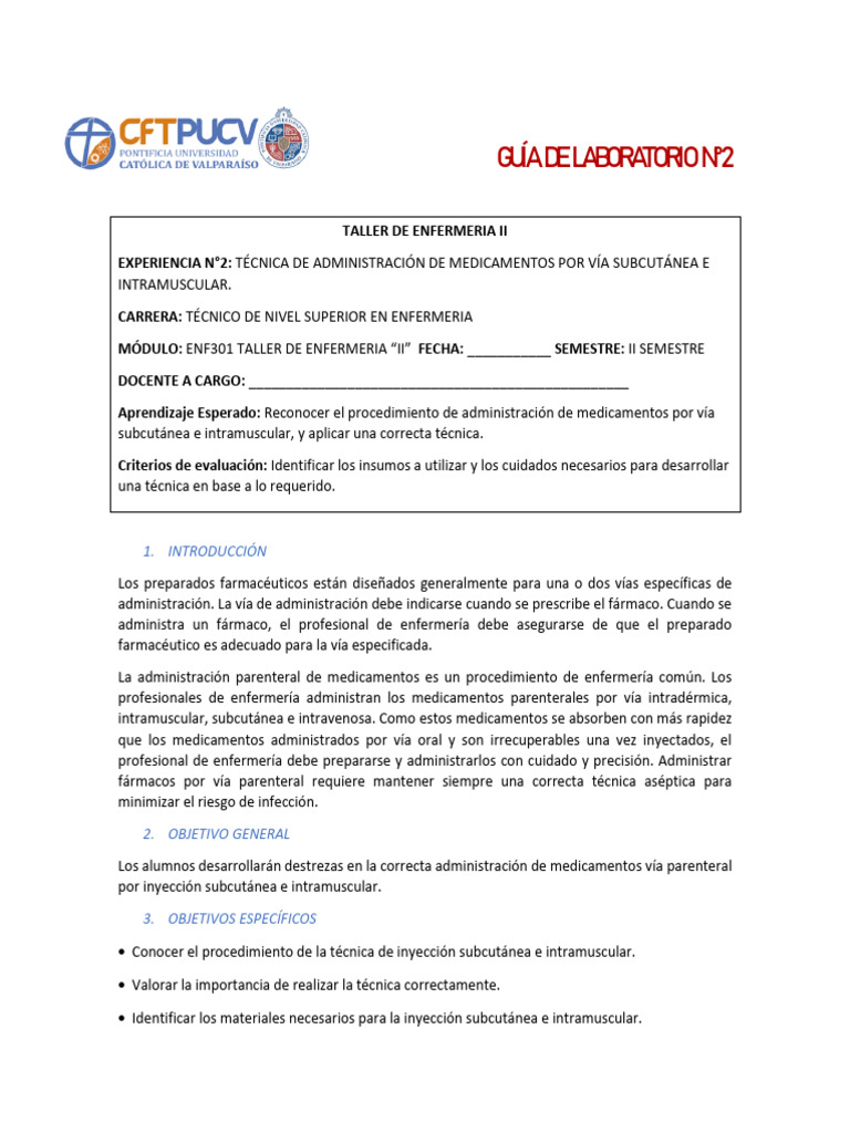 Técnica de Punción Subcutánea e Intramuscular | PDF | Inyección ...