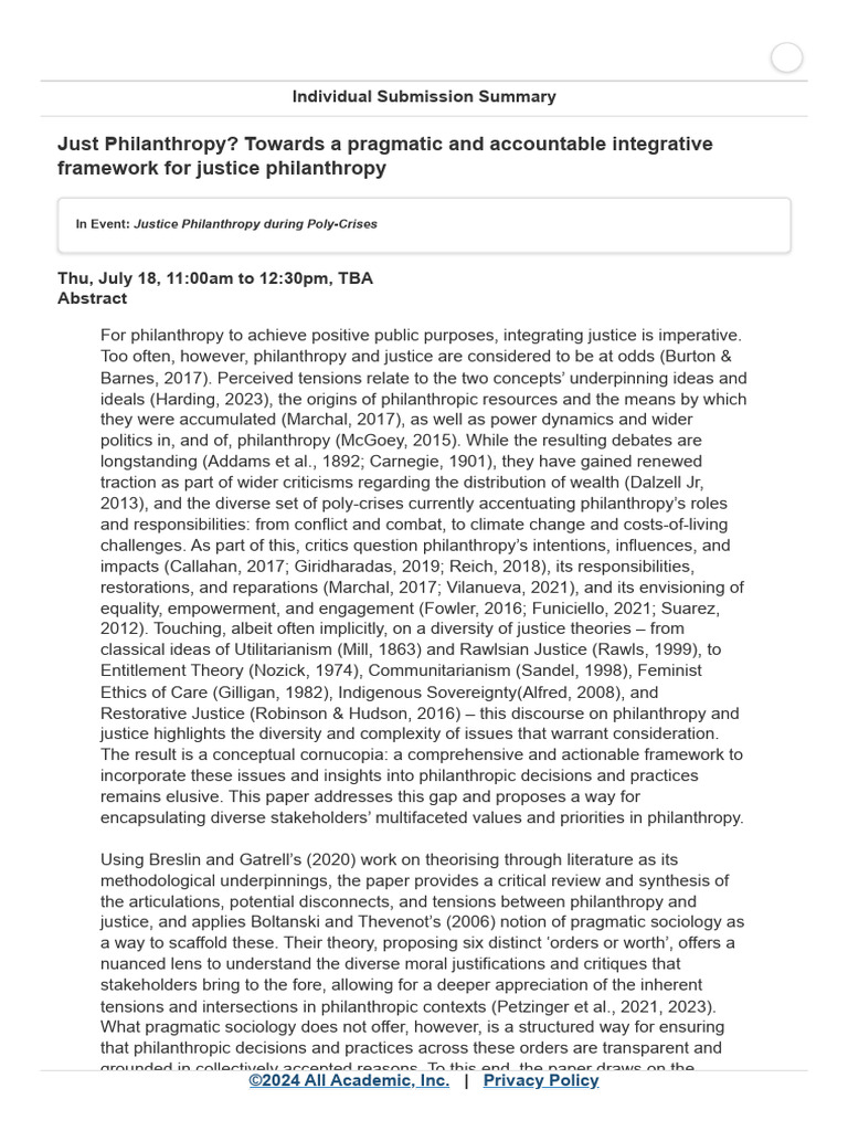 ISTR_ Just Philanthropy_ Towards a Pragmatic and Accountable ...