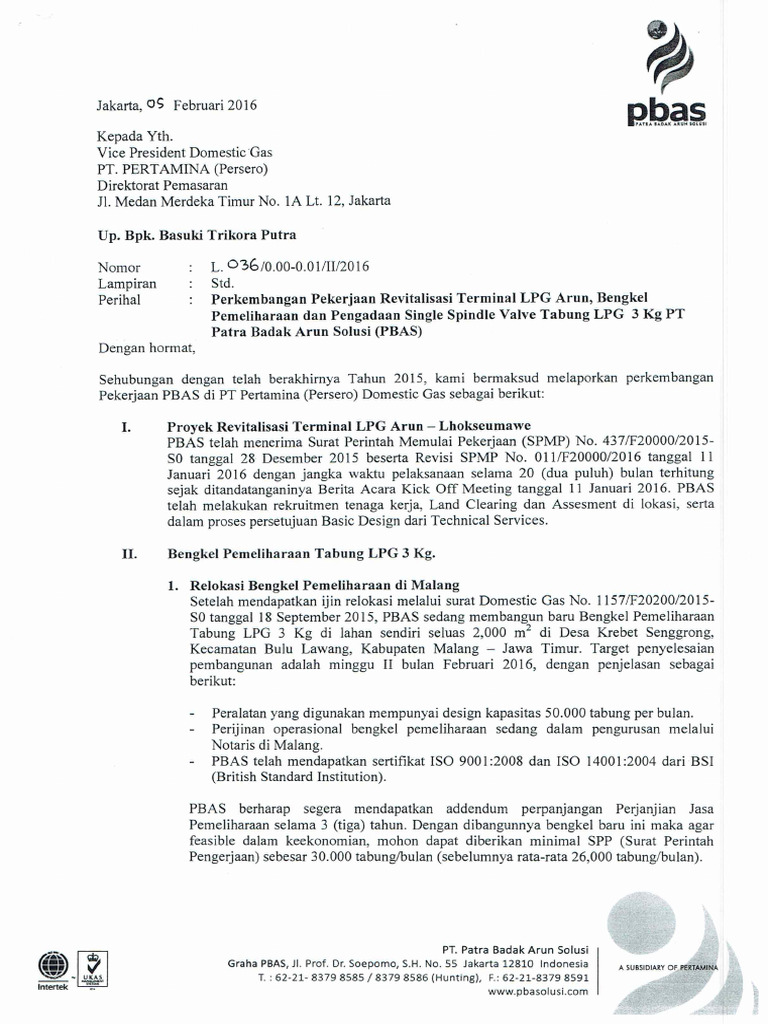 L - 036 - Perkembangan Pekerjaan PBAS | PDF