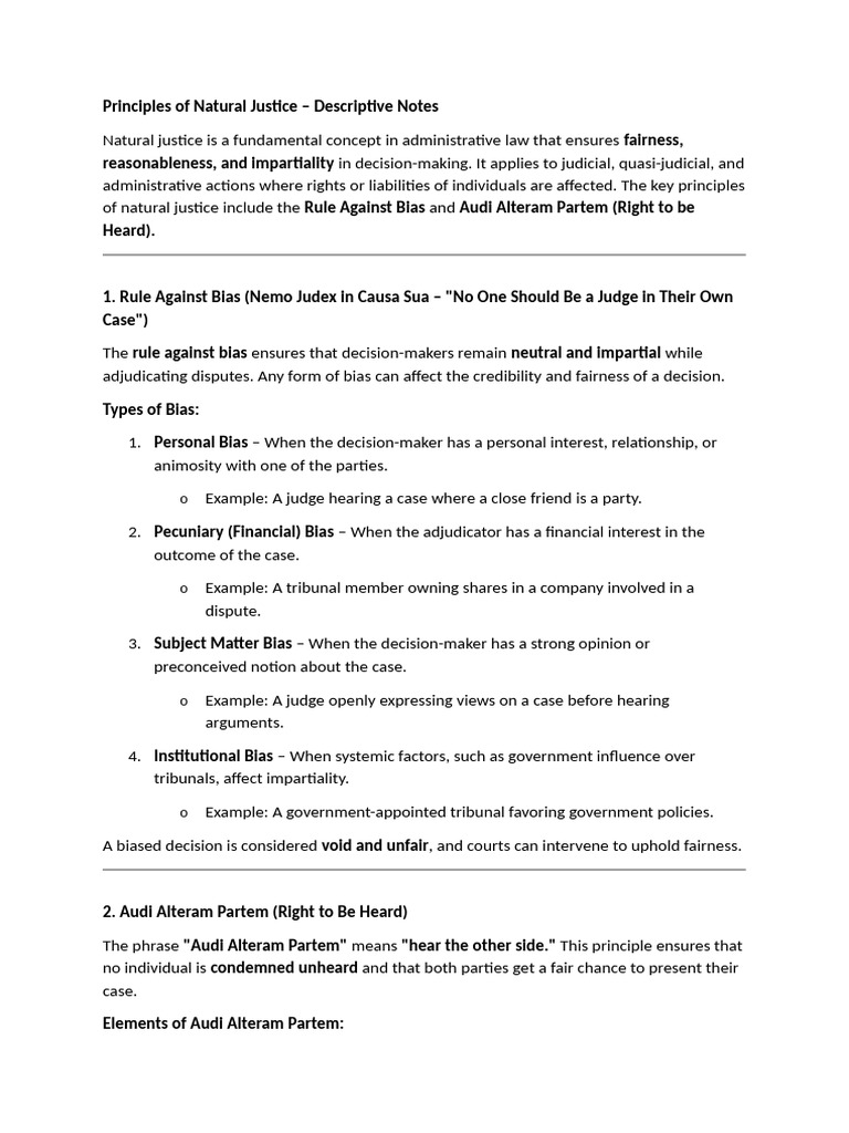 Principles of Natural Justice | PDF | Justice | Crime & Violence