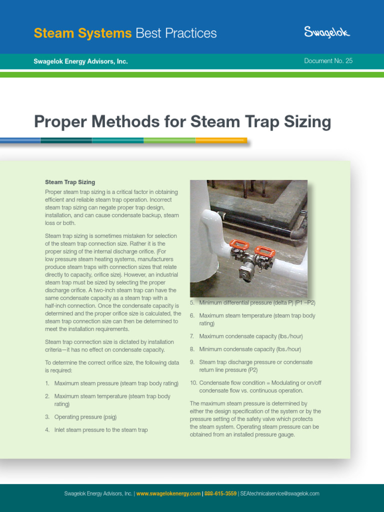 Steam Trap Sizing Best Practices Guide | PDF | Pressure | Steam