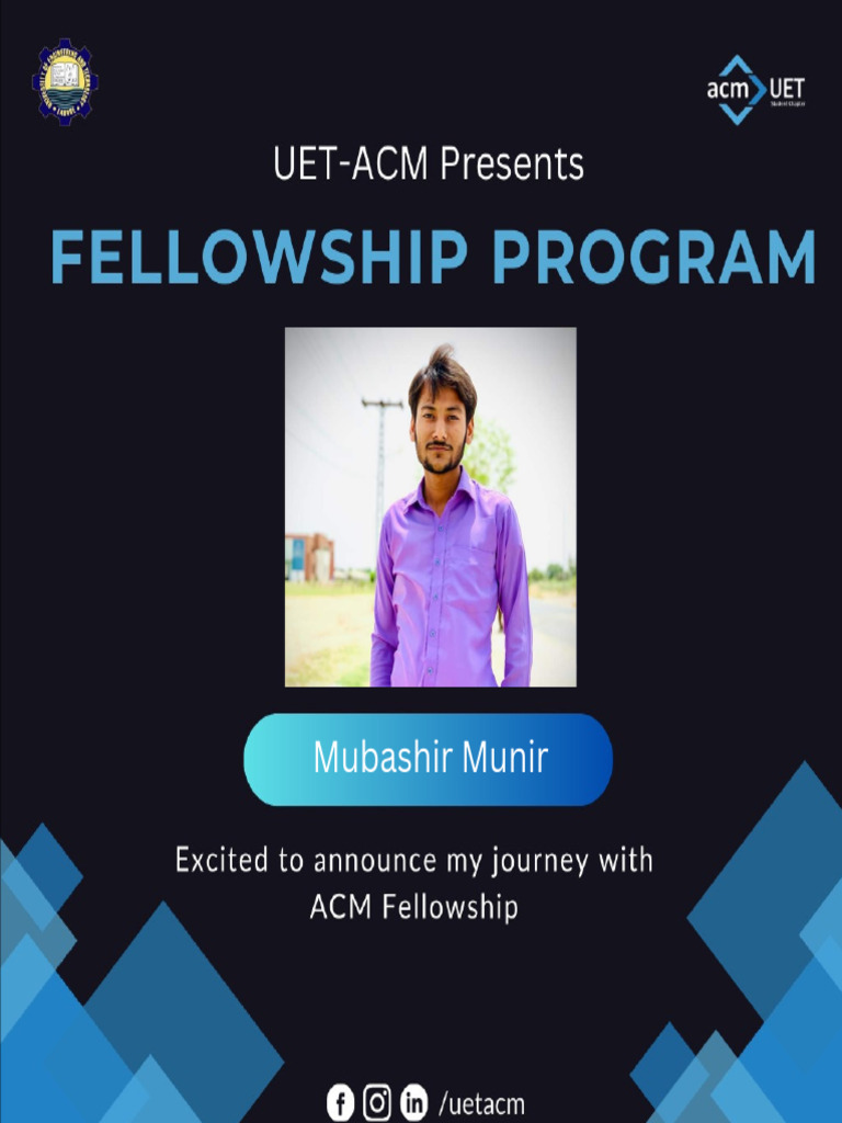 Excited To Join The ACM Fellowship Program! | PDF