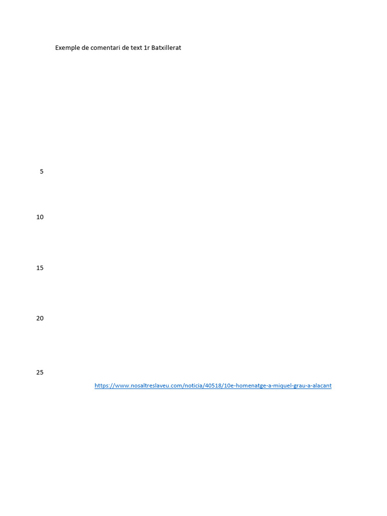 Exemple de Comentari de Text 1r Batxille | PDF