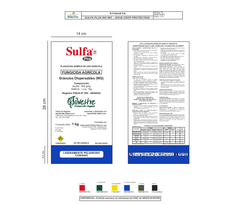 Etiqueta - Sulfa Plus 80 WG | PDF | Agua | Pesticida
