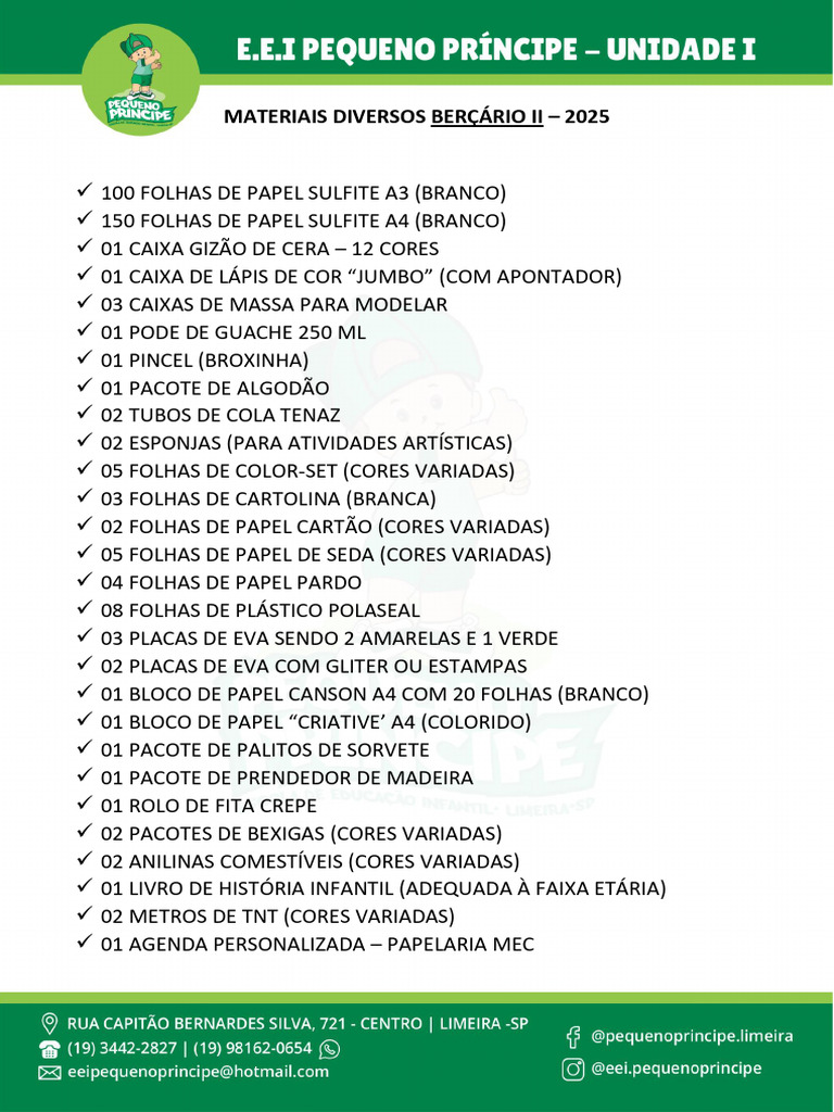 b2 Lista de Materiais 2025 - 1732890646 | PDF