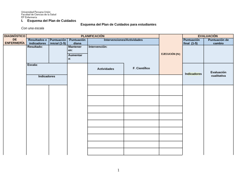 Esquema de Cuidados en Enfermería | PDF