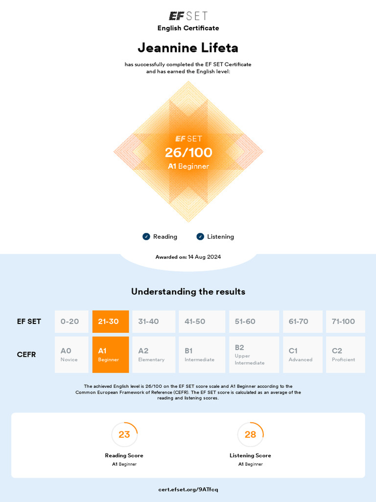 EF SET Certificate (1) | PDF
