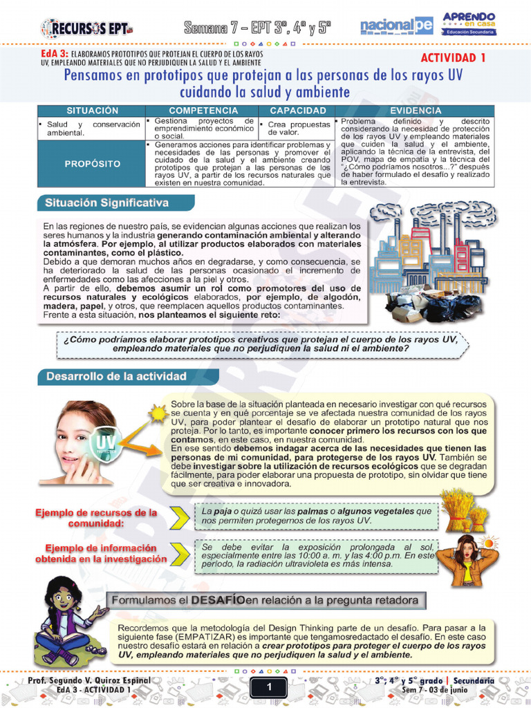 SEM. 7 EPT 3°, 4° y 5° - Jueves 03 de Junio - RECURSOSEPT | PDF