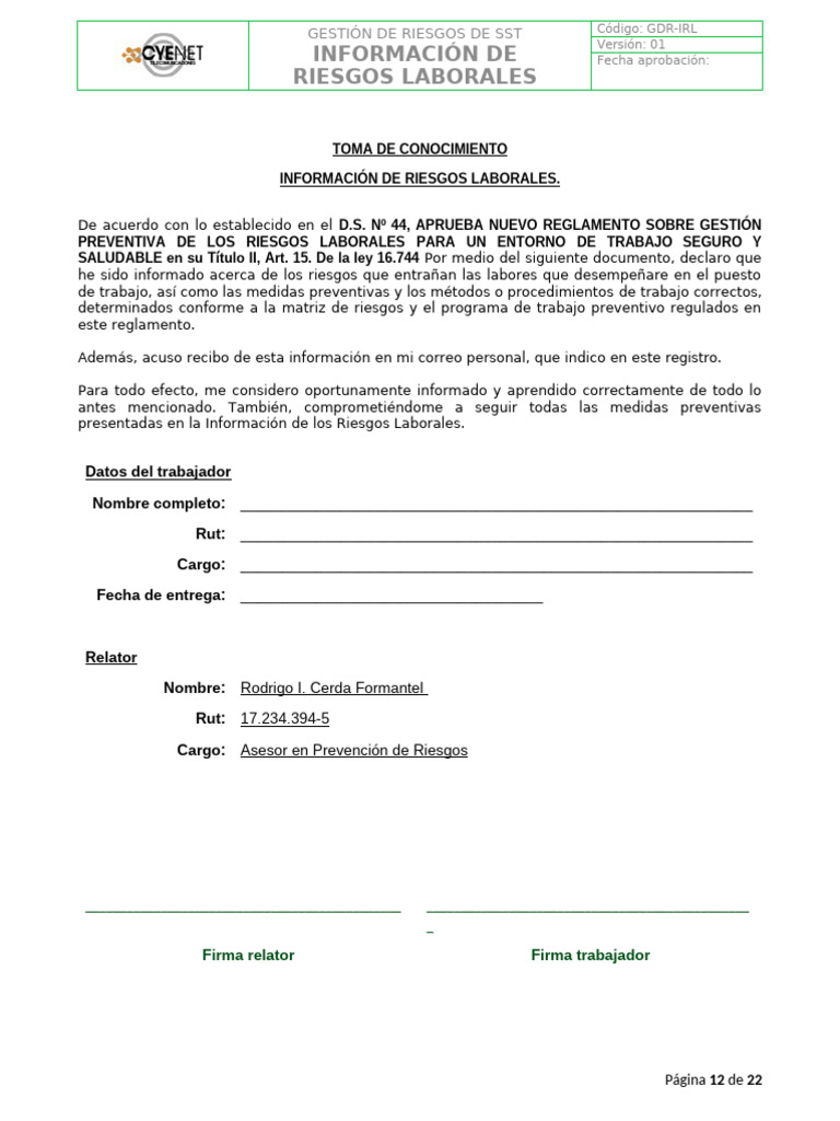 01.1 Toma de Conocimiento IRL | PDF