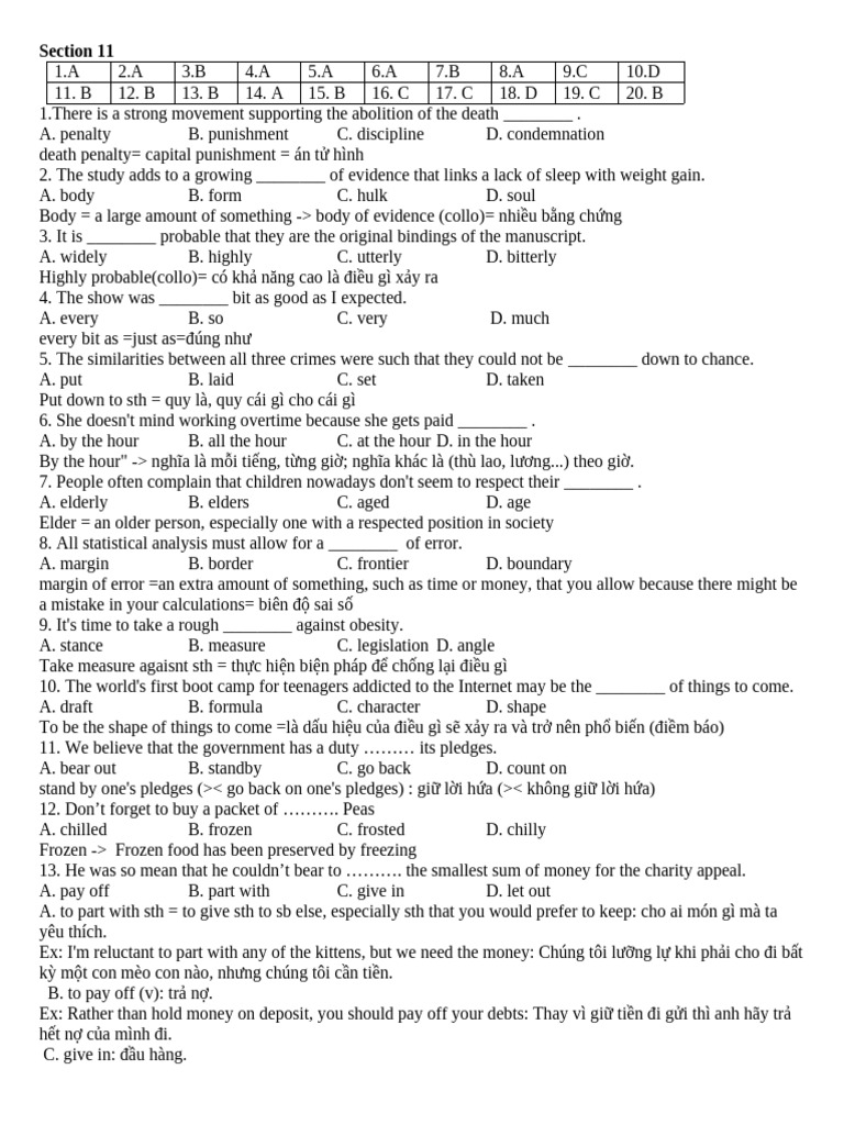 Lexico Grammar11 20 Key | PDF